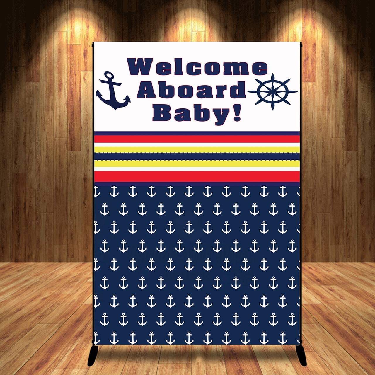 Custom Nautical Anchor Theme Backdrop – Crafted With Paper Designs