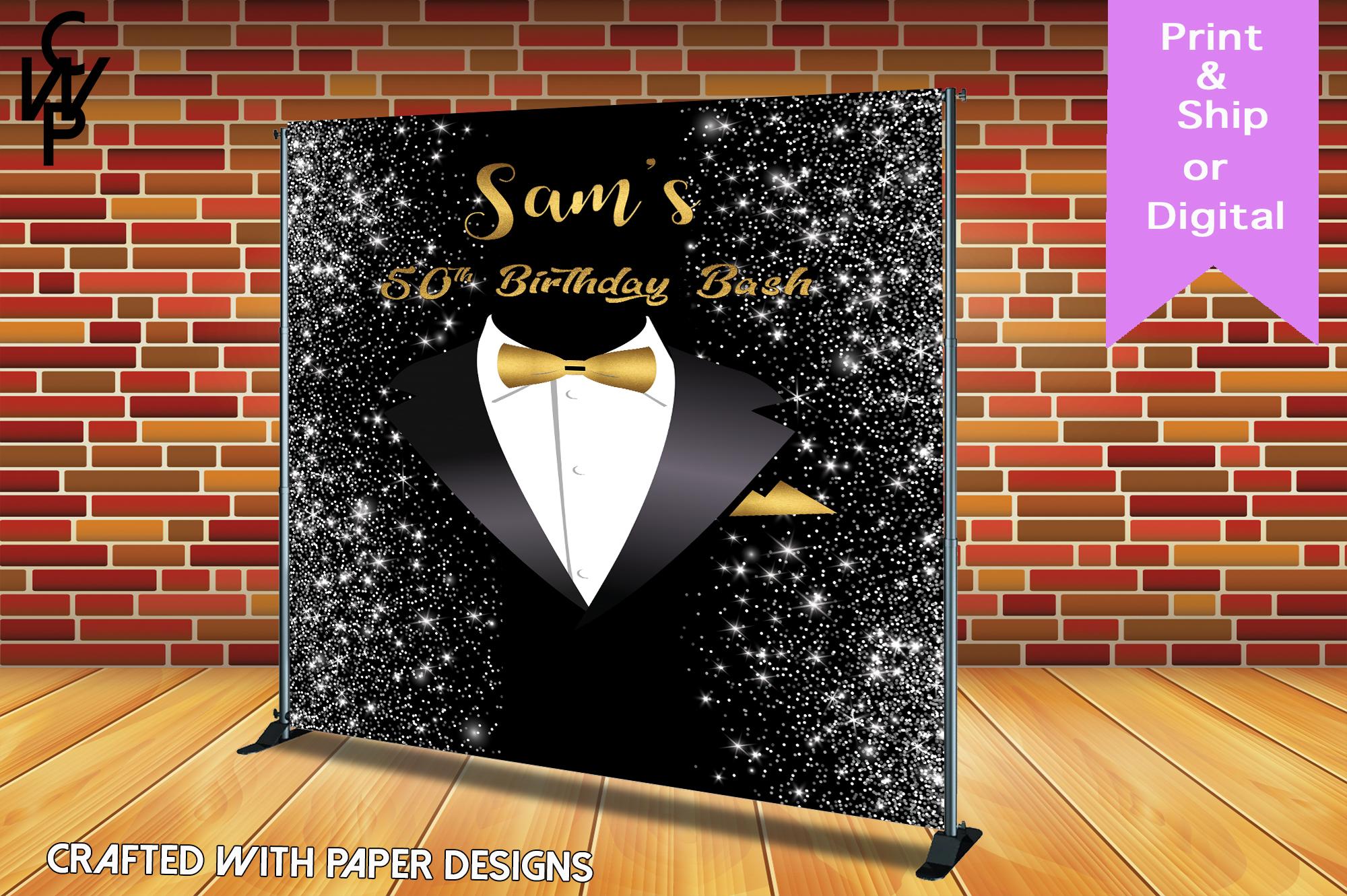tuxedo-50th-backdrop – Crafted With Paper Designs