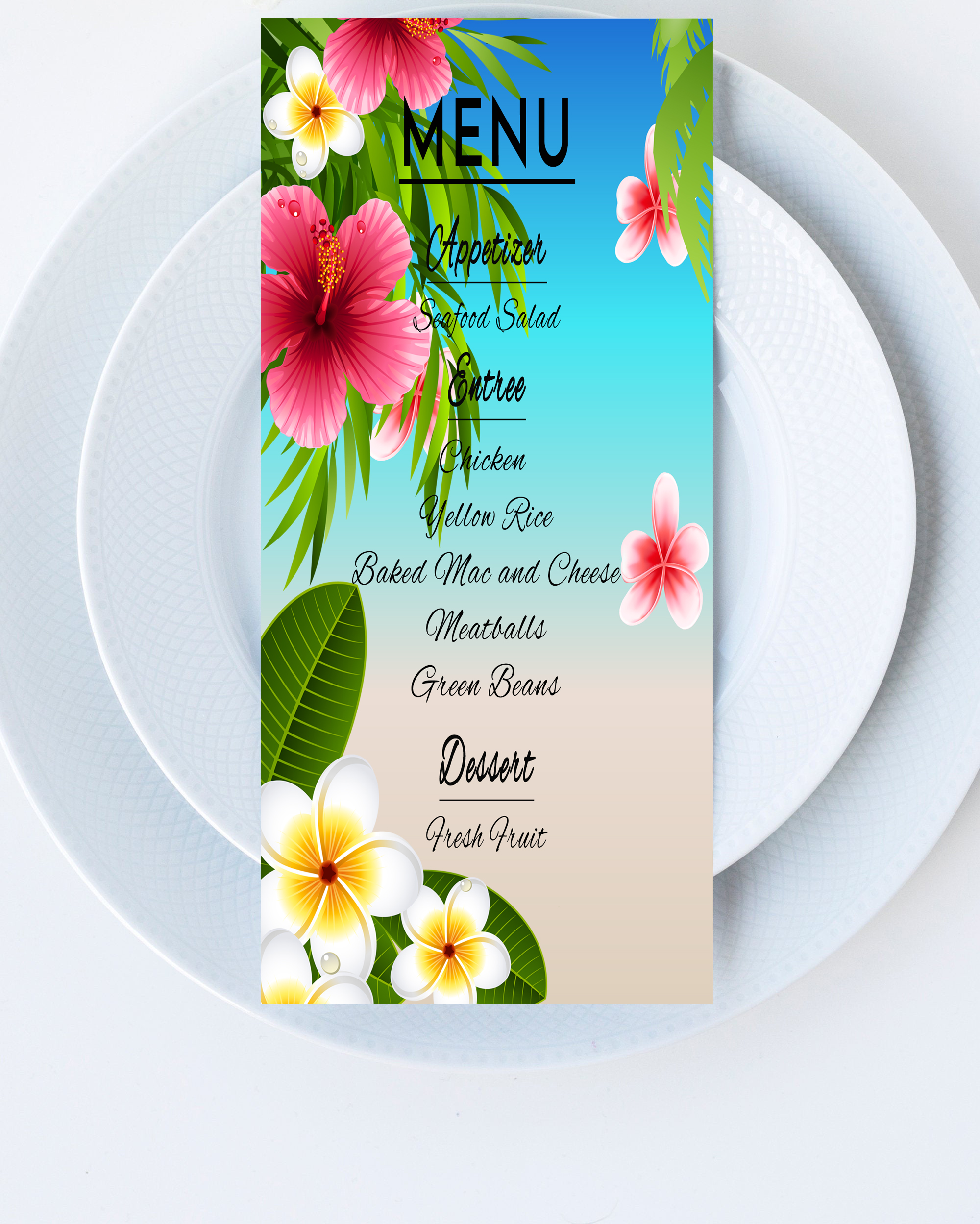 hawaii-place-setting-menu-card – Crafted With Paper Designs